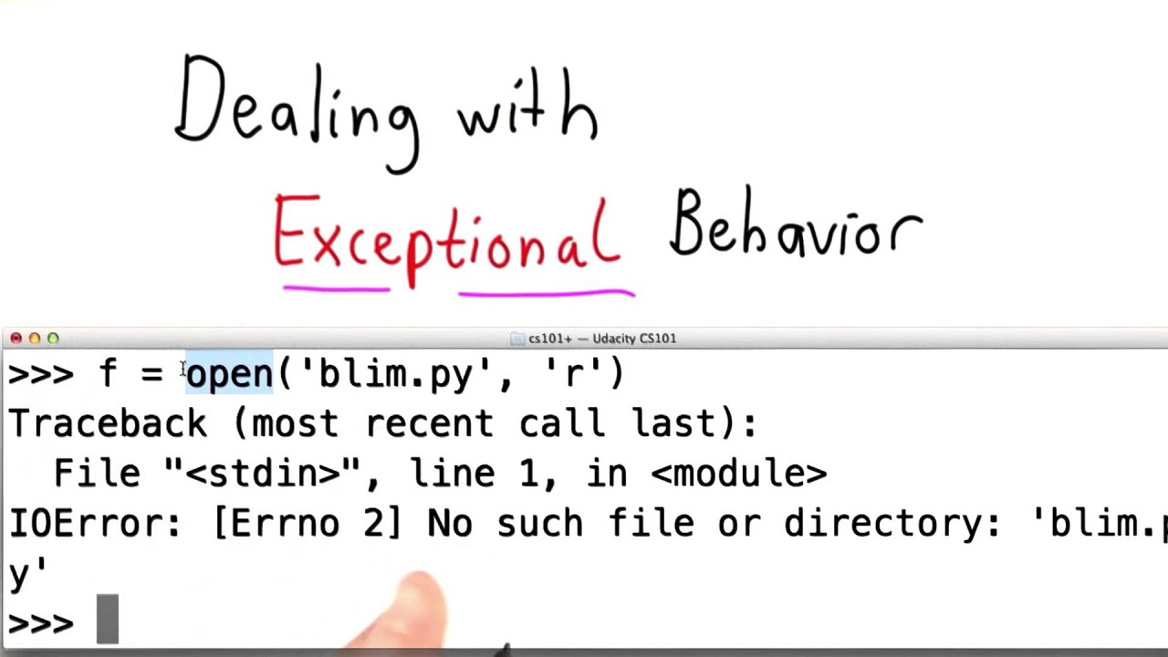 Dealing With Exceptional Behavior - Intro to Computer Science - YouTube