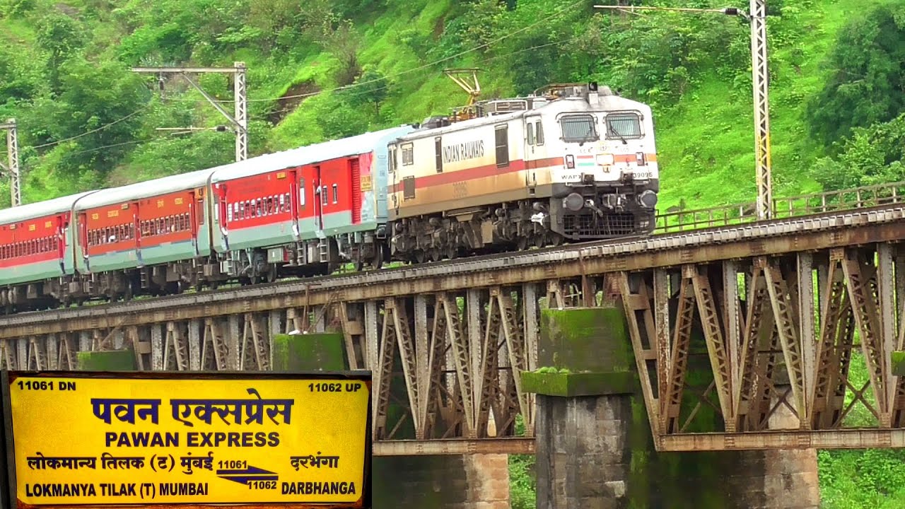 PAWAN Express Crossing THULL GHAT Viaduct Bridge with Dual WAG-7 BANKER ...
