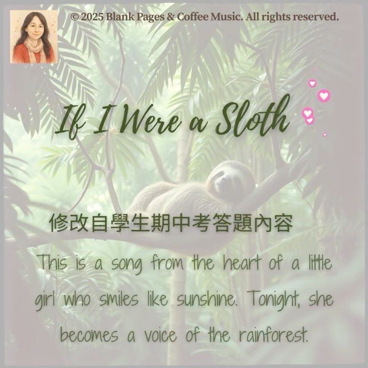 If I Were a Sloth #shorts #讀書 #song #放鬆 #雨林 #lyrics #music #rainforestdreams #grade5poem # ...