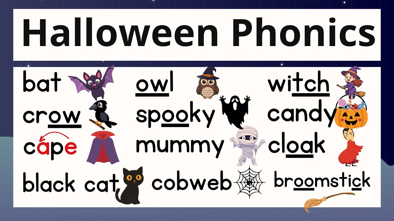 Halloween Phonics Part 1 | Learn to Read Halloween Words with Phonics ...