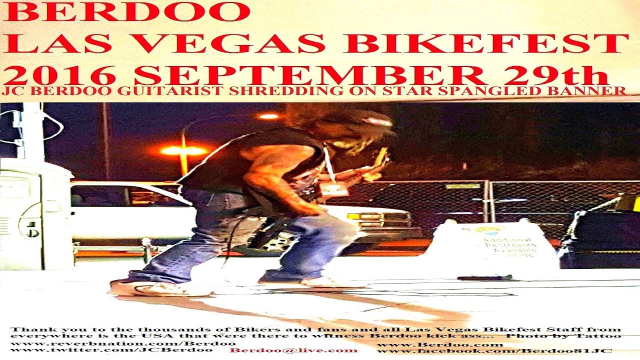 🔴JC BERDOO STAR SPANGLED BANNER GUITAR SOLO LIVE AT LAS VEGAS BIKEFEST ...
