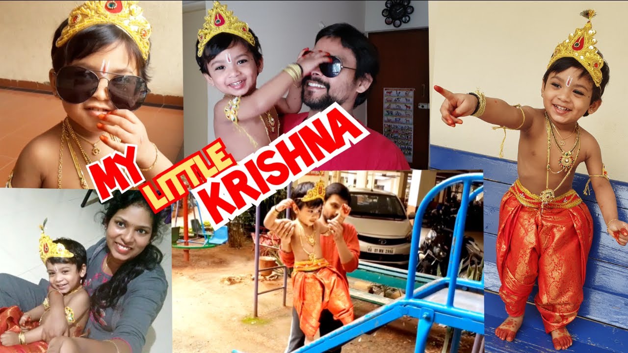 krishna getup for boy | Krishna getup in telugu | Little Krishna Makeup ...