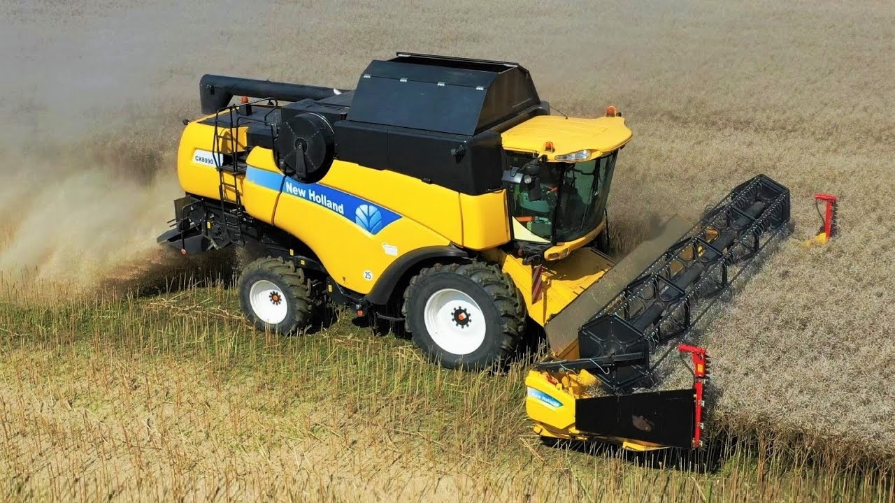 Rapsernte mit New Holland CX 8090 Mähdrescher Canola harvest - deutsche ...