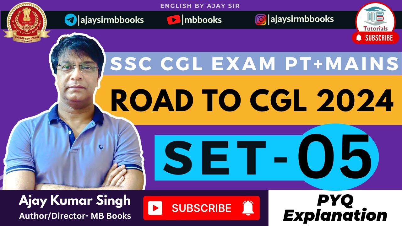 SSC SET-05 | ROAD TO SSC CGL 2024 🔥| PYQ ENGLISH PRACTICE | TARGET ...