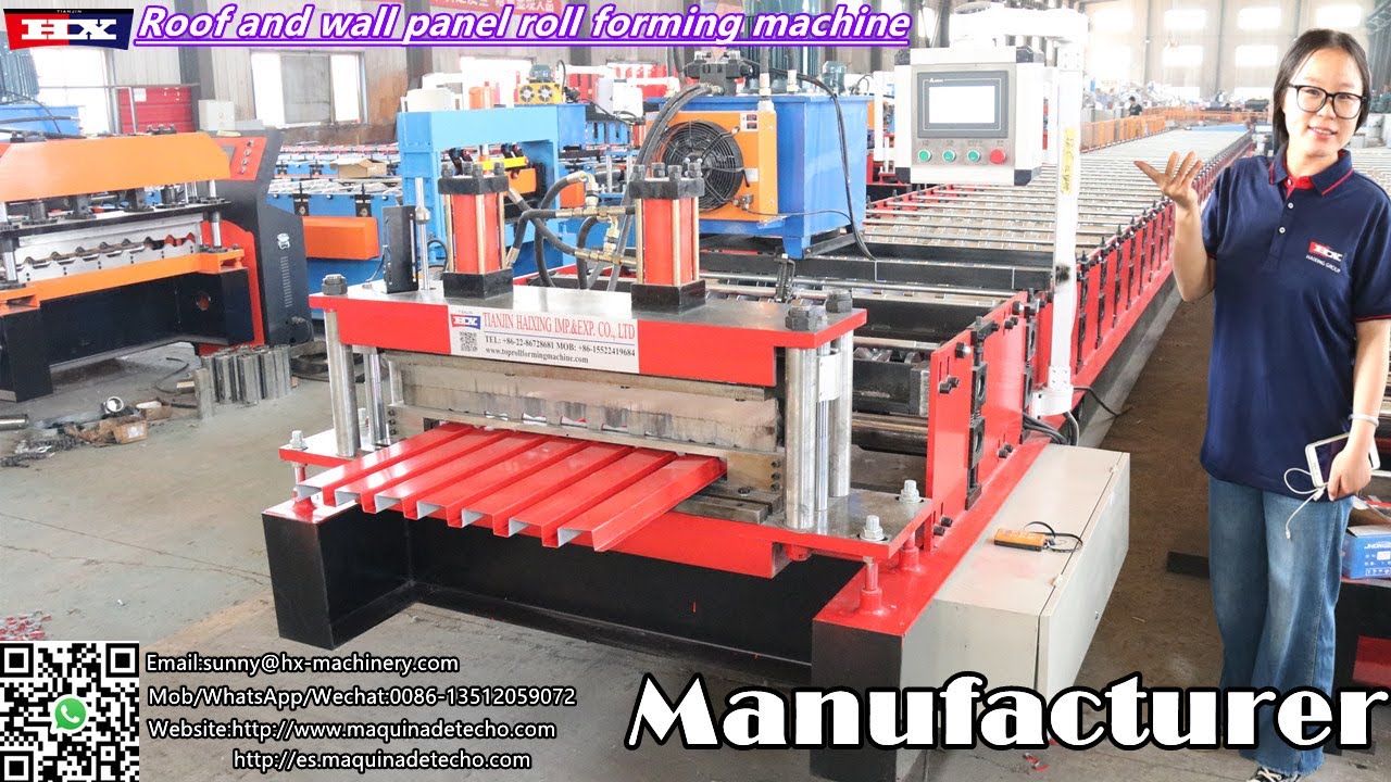 Metal wall cladding roll forming machine - YouTube