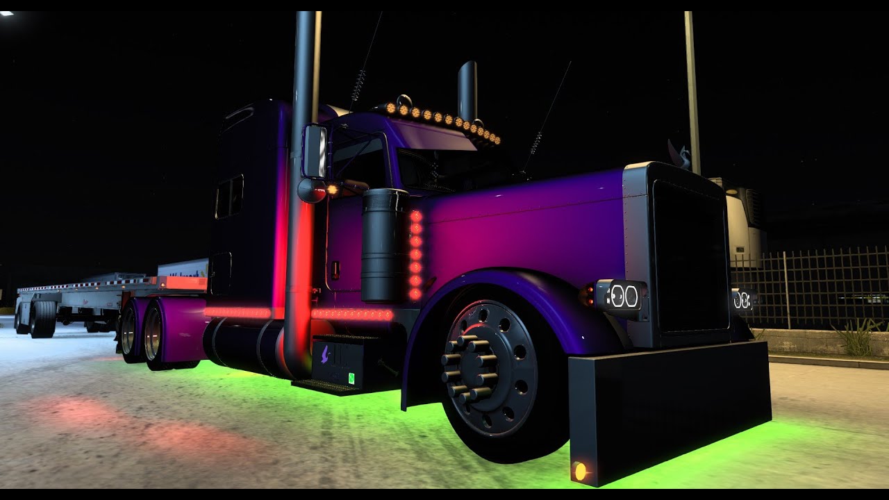 big purple outlaw rig cruising American Truck Simulator - YouTube