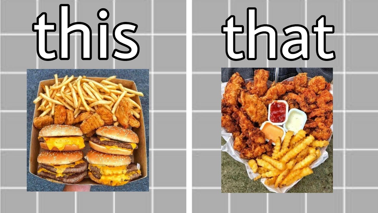 (this or that) food challenge🍫🍟🍔 - YouTube