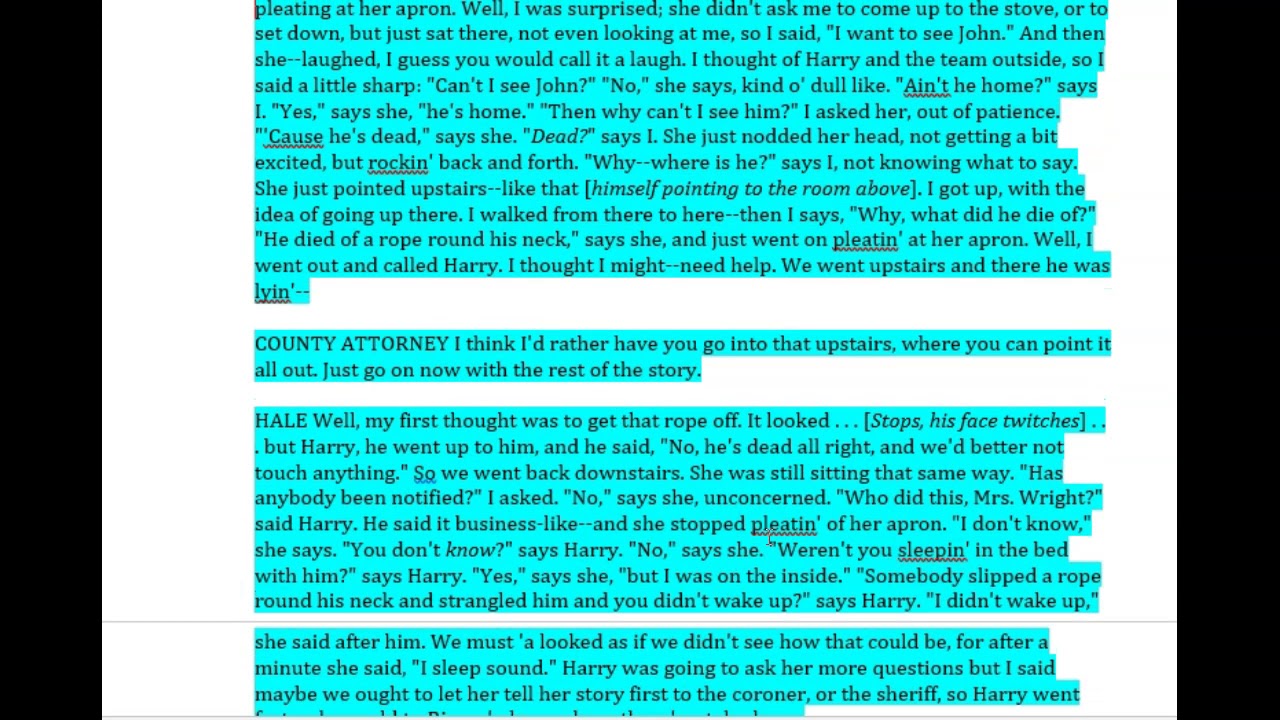 Trifles and Script Analysis - YouTube