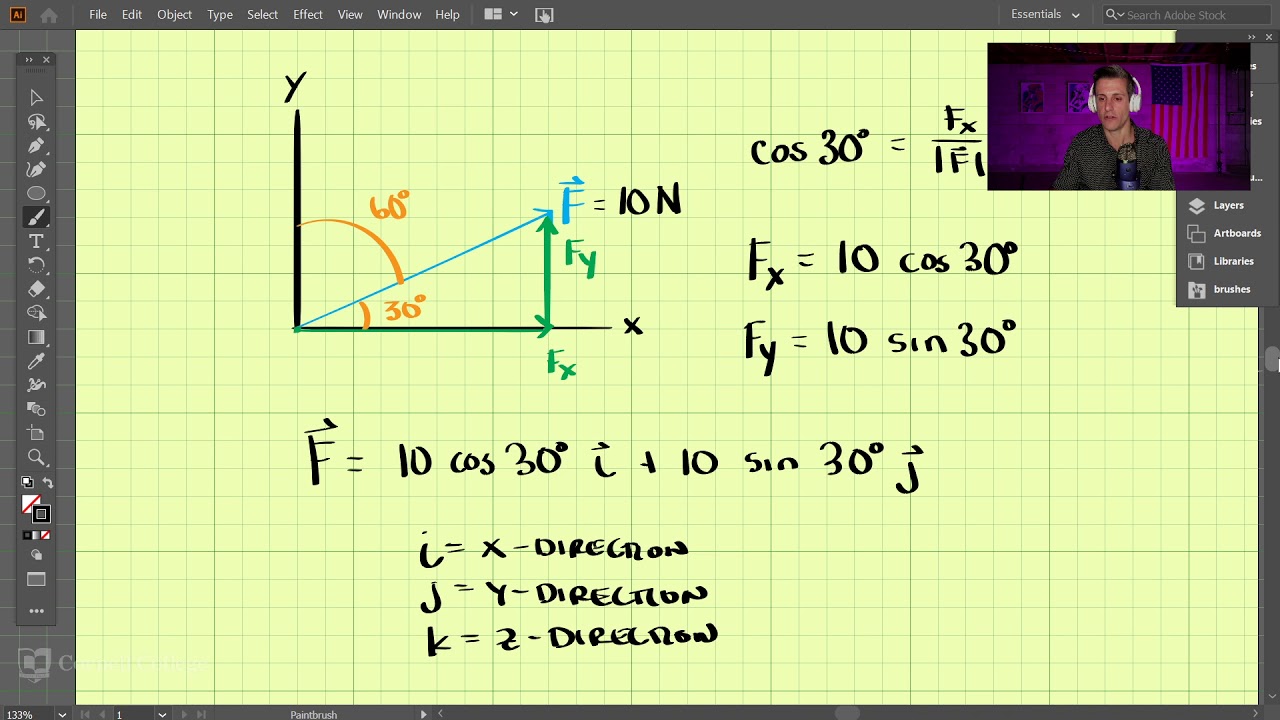 Statics - Chapter 2 (4 of 8): Vector Components - YouTube