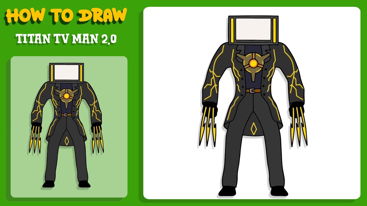 How To Draw Titan TV Man - Skibidi Toilet - YouTube
