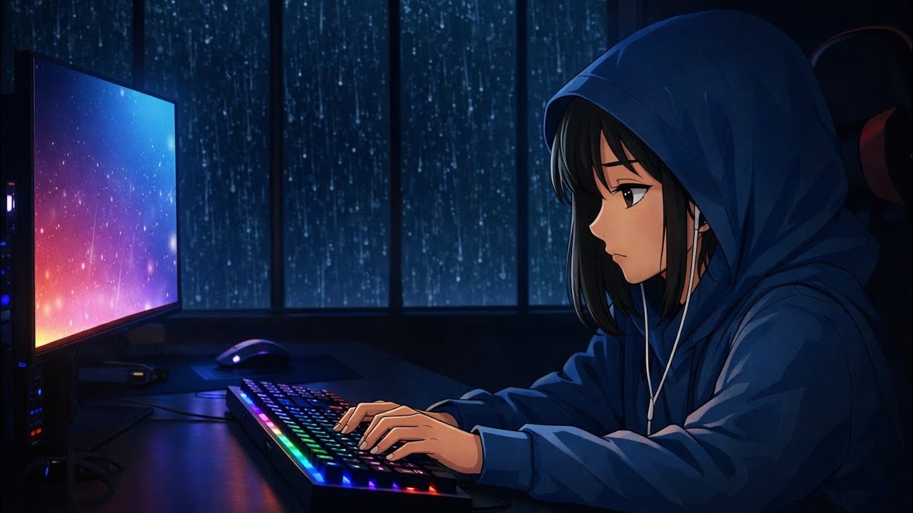 Anime Rain & Thunder | Cozy Night Coding Ambience | Deep Focus ...