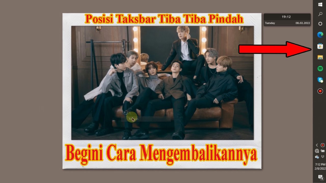 Cara Memindahkan Icon taskbar Kebawah Kiri Atas dan Kanan - YouTube