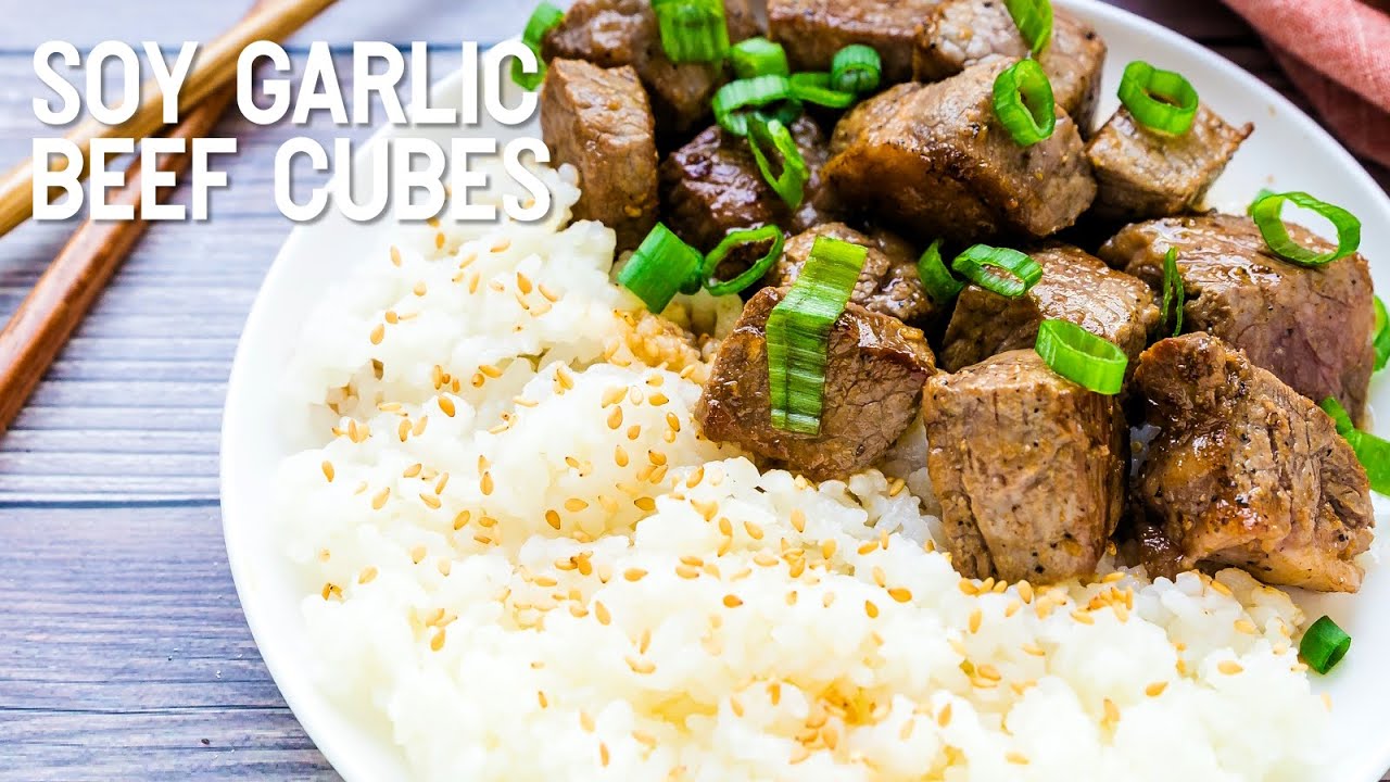 Soy Garlic Beef Cubes - YouTube
