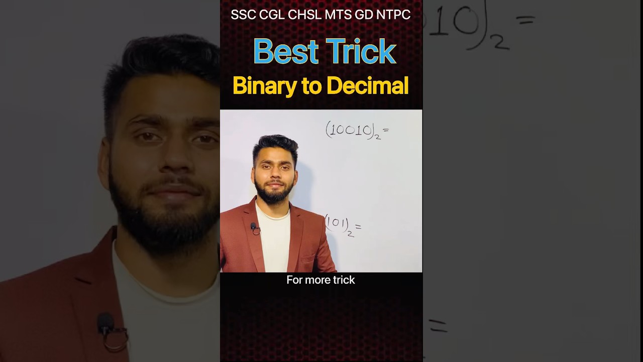 Convert Binary To Decimal Number mathematics tricks maths viral Convert Binary To Decimal Number mathematics tricks maths viral
