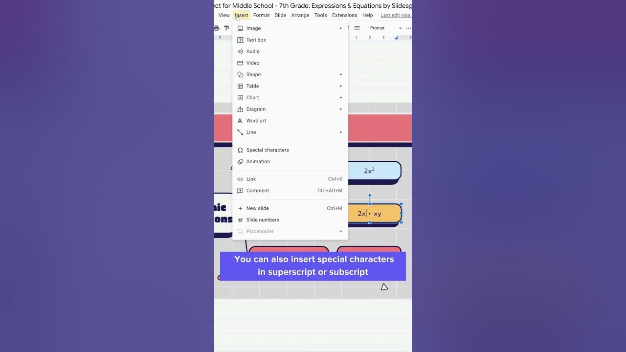 Learn how to add subscripts and superscripts in Google Slides #shorts ...