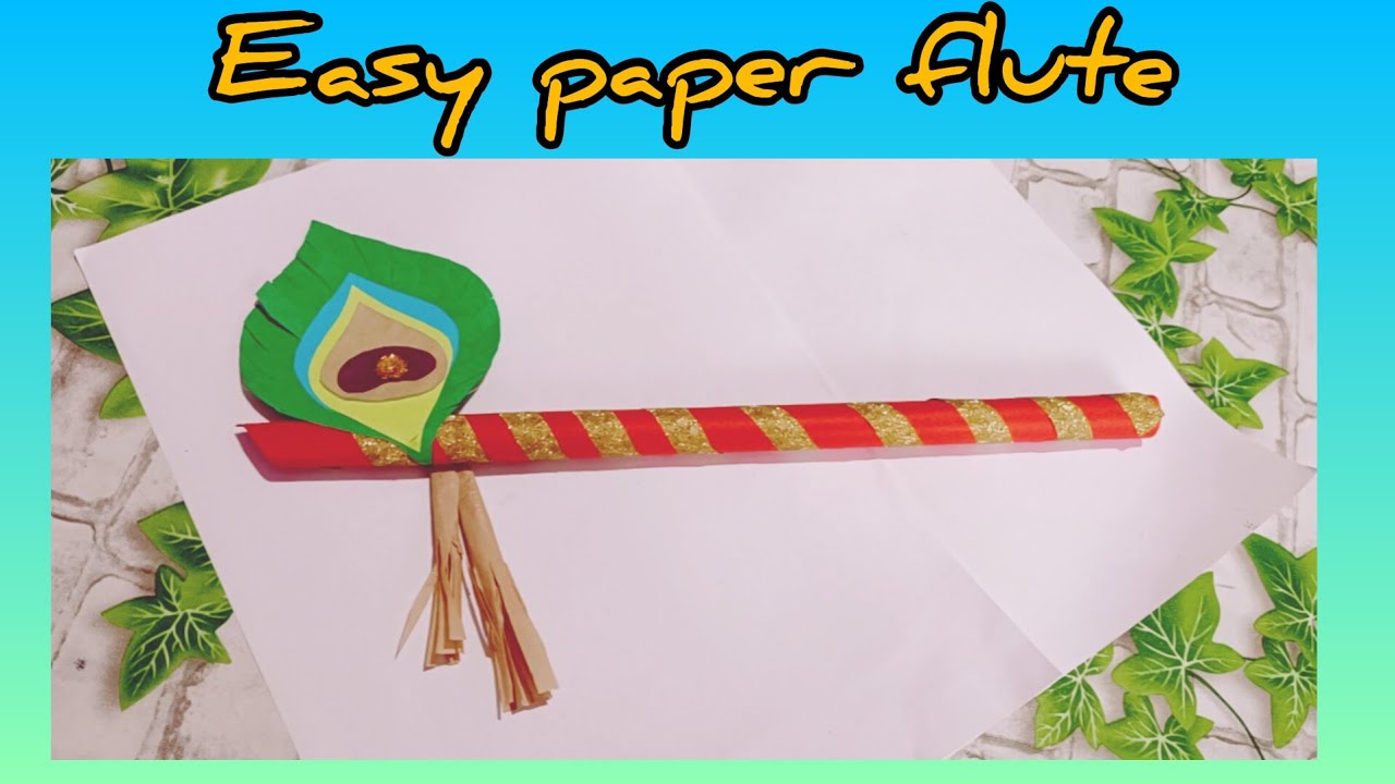 DIY:How to make paper flute||Janmashtami special craft #2024||The ...