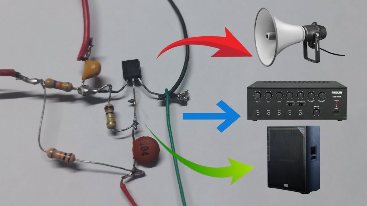 Homemade mic Amplifier circuit using BC547 - YouTube