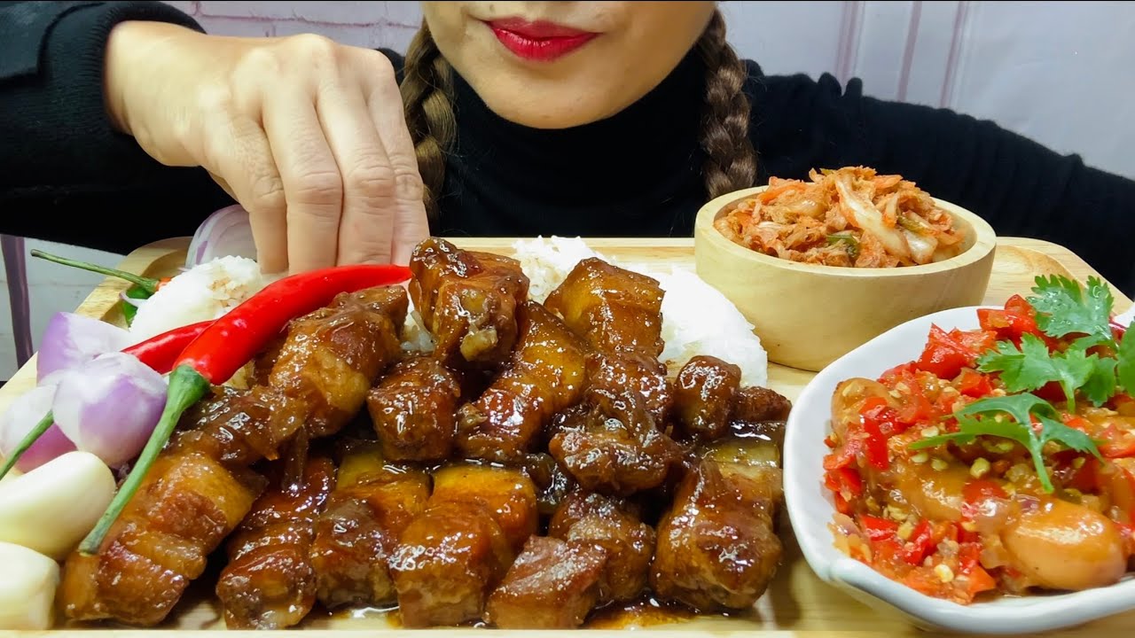 ASMR 🥘 Pork Belly & Rice ( MUKBANG | EATING SOUNDS ) - YouTube