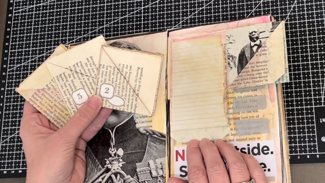 How to Fold 2 Pockets with 3 Journaling Flips From a Book Page - YouTube