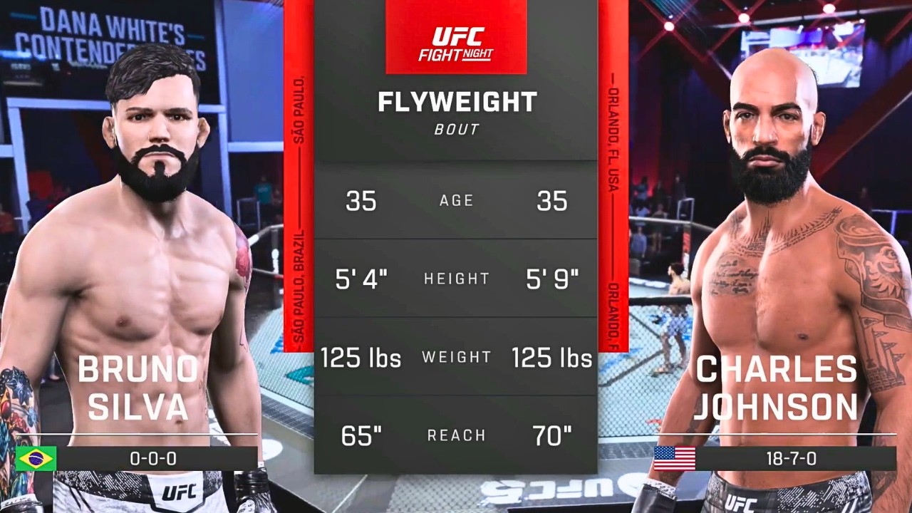 Bruno Silva vs Charles Johnson FULL FIGHT | UFC 5 AI Simulation ...