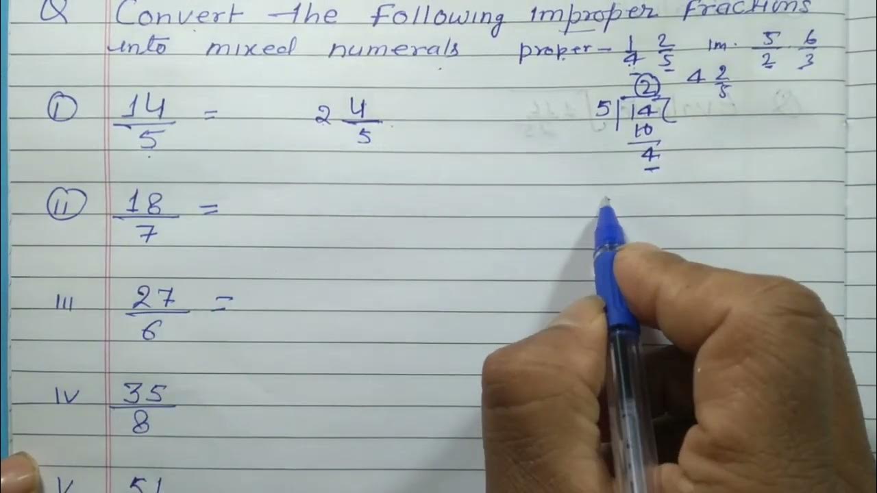 Convert the following improper fraction into mixed fraction - YouTube