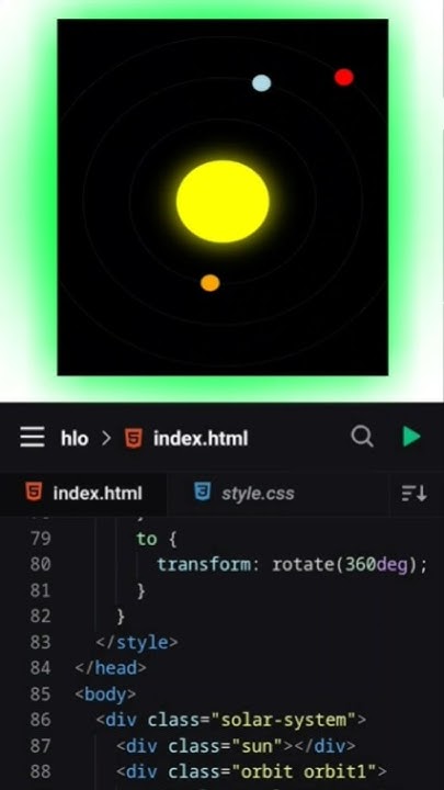 How To Create Solar System In Htmlandcss Solar System Animation In Htmlandcss Coderdai Youtube