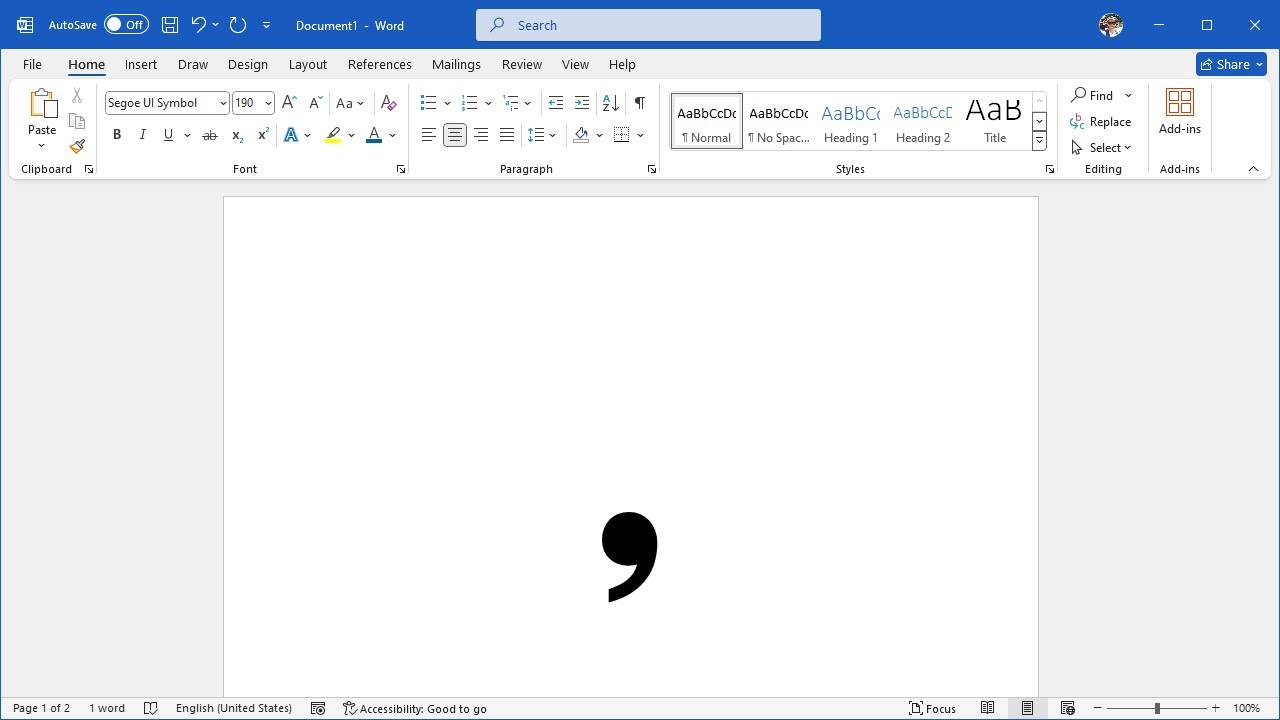 How to Add the HEAVY LOW SINGLE COMMA QUOTATION MARK ORNAMENT in Word ...