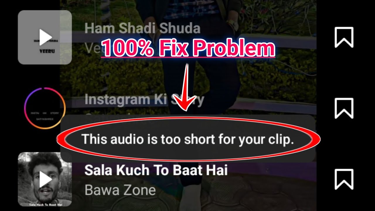 this audio is too short for your clip instagram | instagram story audio ...