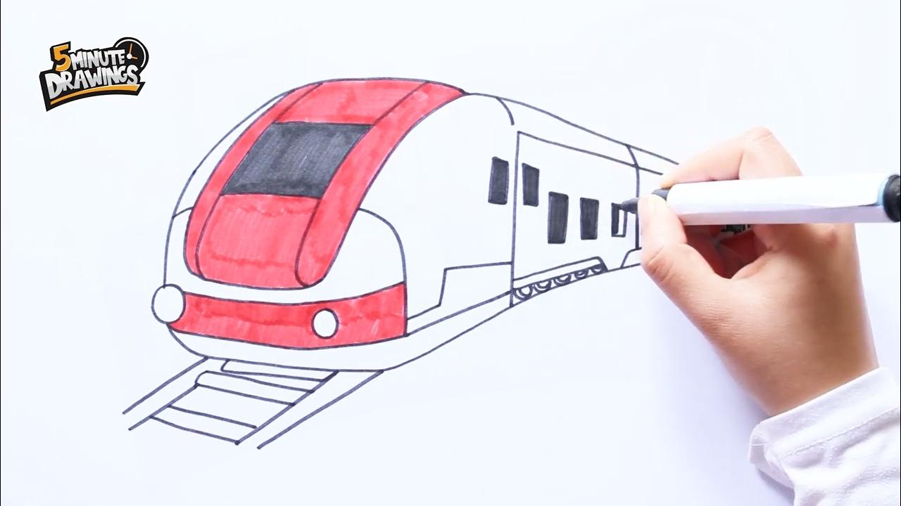 how to draw a train - YouTube
