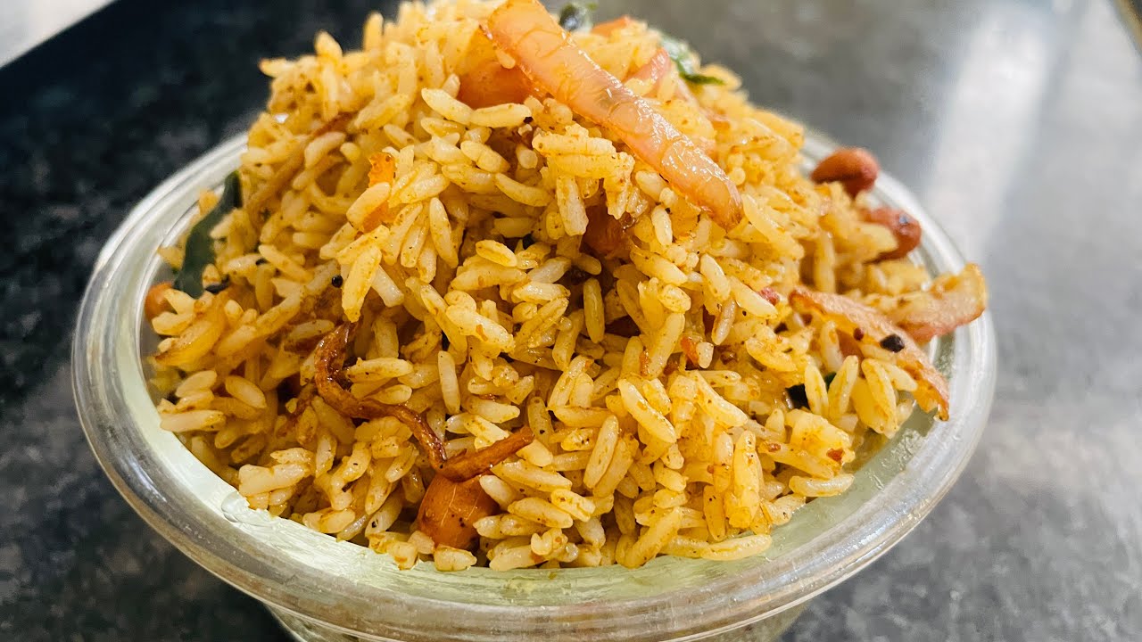 Puliyogare recipe | puliyogare rice | tamarind rice recipe - YouTube