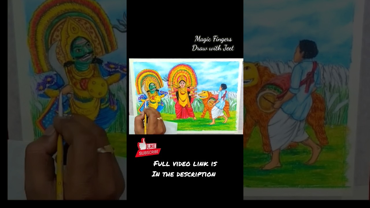 Chhau Dance Drawing | Cho Nach Of Purulia Scenery Drawing | Subject ...