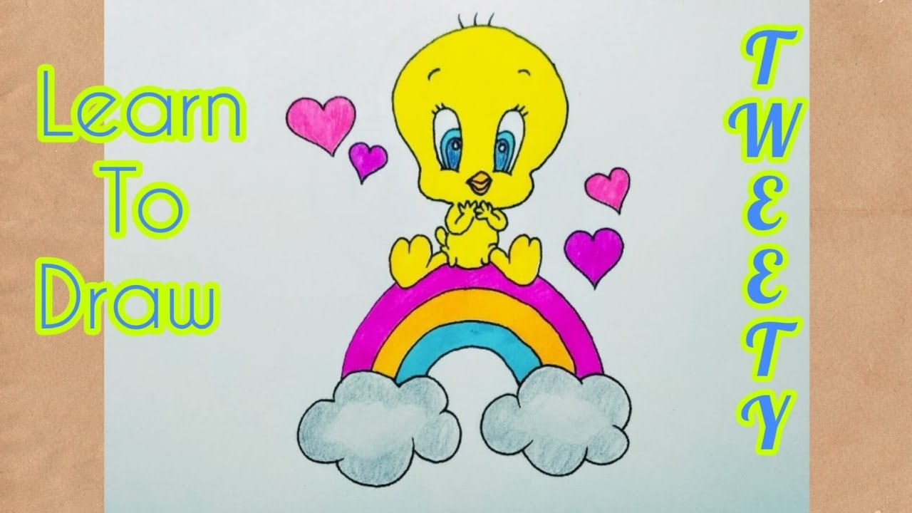 How to draw A Cute Little Tweety🐥| Tweety🐥 drawing and Colouring ...