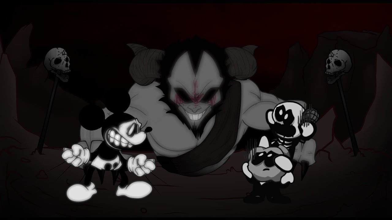 Skid And Pump Are Scared of Mickey when he's Scary Fnf Hellhole But ...