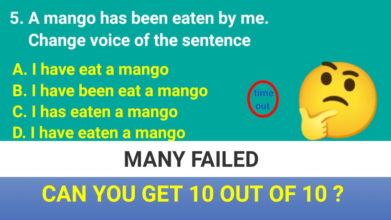 Challenging Test || English Test || Complete grammar Test || - YouTube