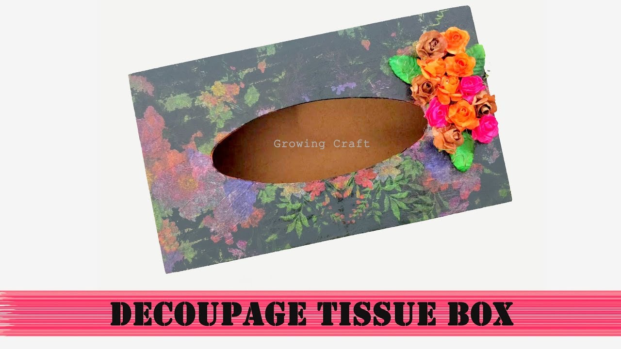 Tissue box I Easy Decoupage tutorial DIY How to make old clay texture ...