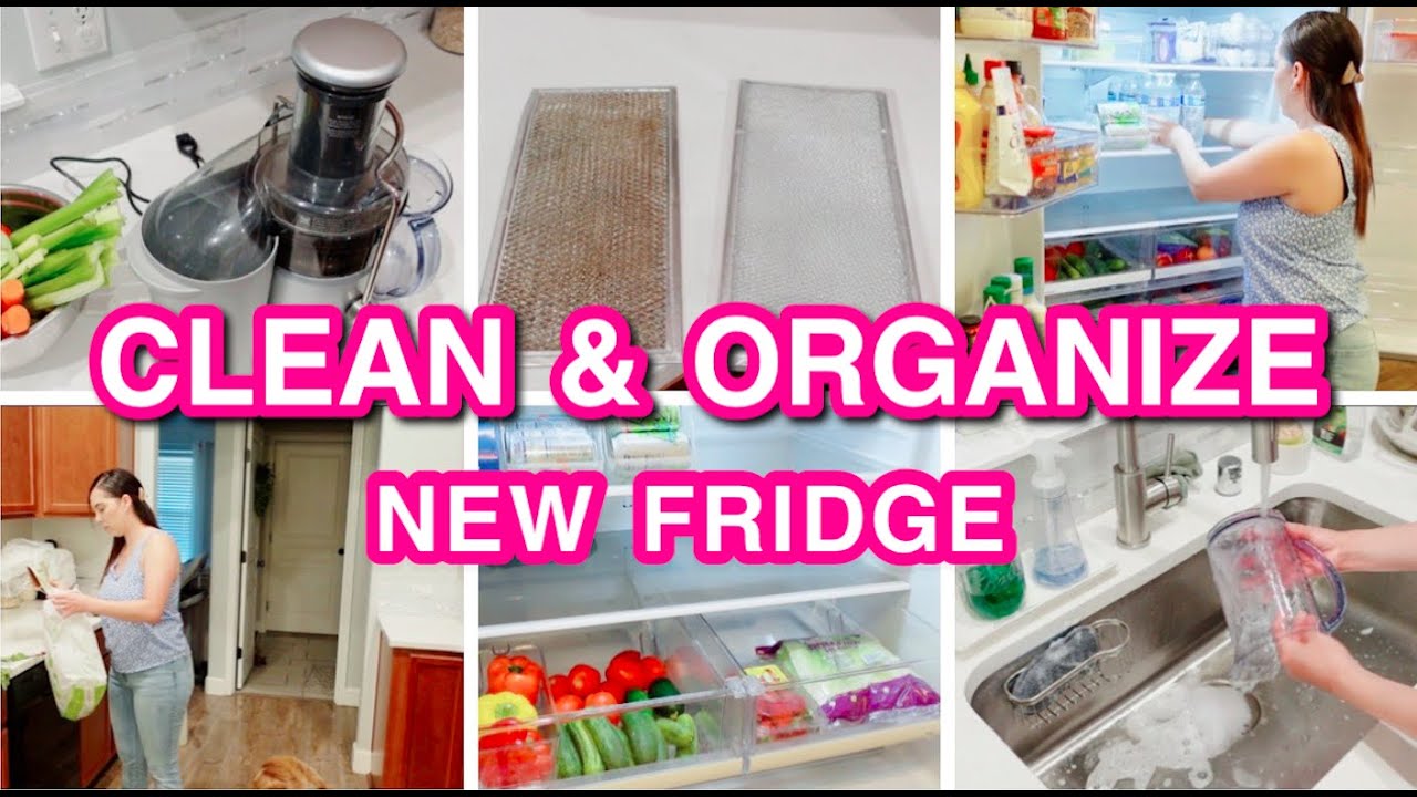 CLEAN WITH ME | ORGANIZING NEW FRIDGE - YouTube
