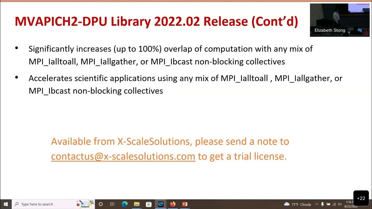 MUG'22 Day 1: Accelerating HPC Applications with MVAPICH2 DPU and Live Demos - YouTube