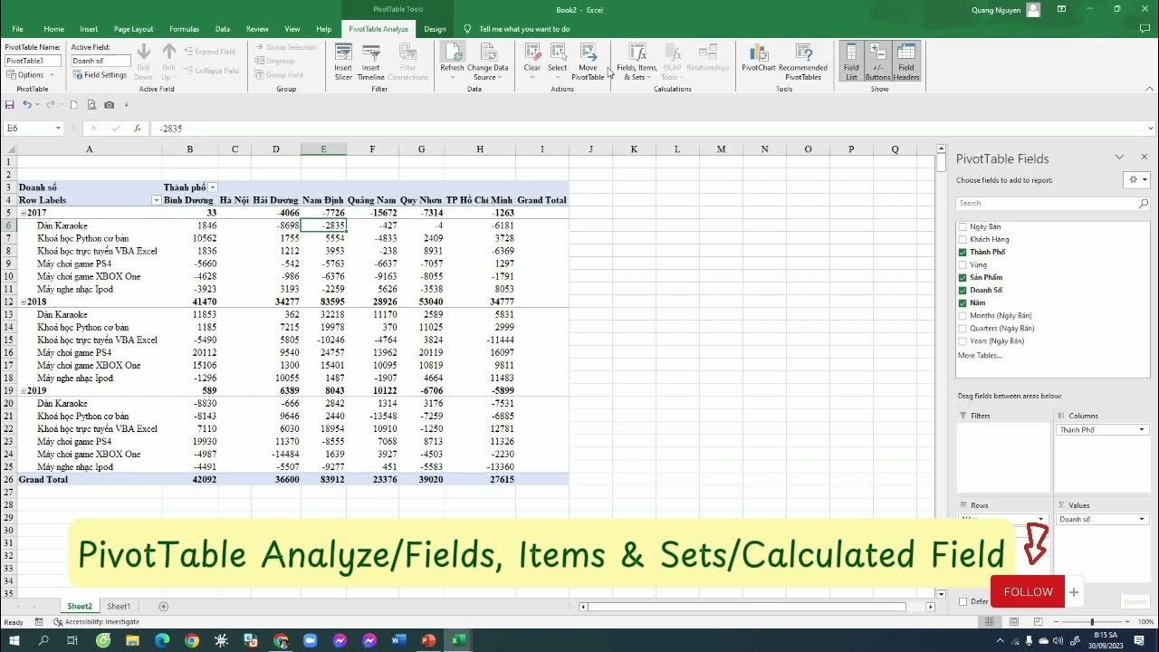Calculated Field - Pivot Table #learning #excel #tinhocvanphong # ...