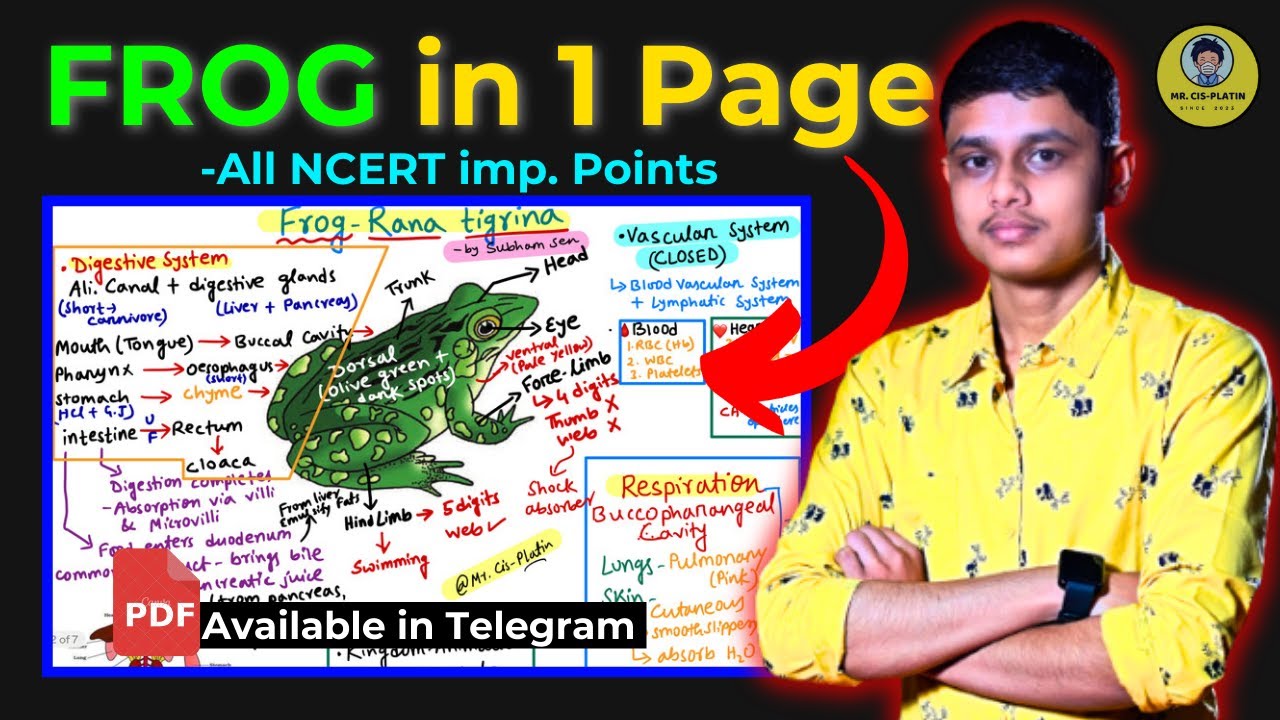 FROG in 5 Minutes!🐸🔥 | Just in 1 Page | NEET 2024 #frog #ncert - YouTube