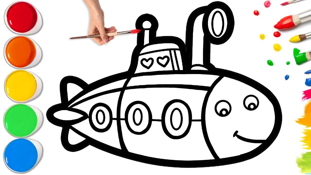 How To Draw AMAZING Submarine | Easy Step By Step Tutorial - YouTube