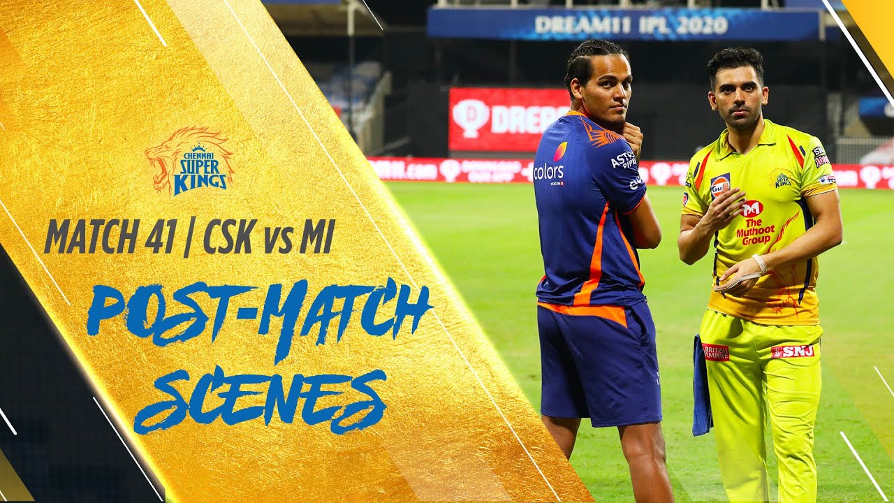 IPL 2020 Match 41: Post-match Scenes: CSK vs MI #Whistlepodu #Yellove ...