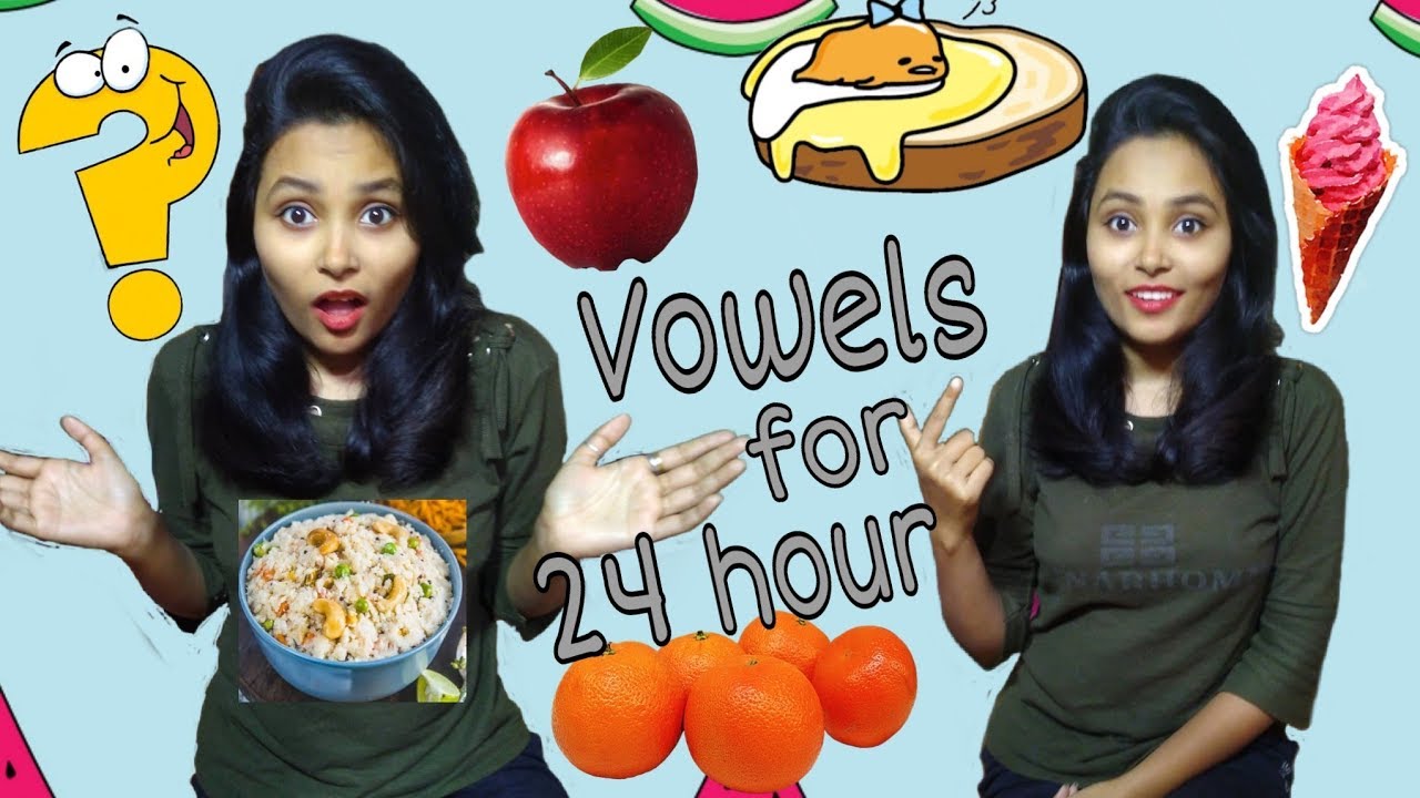 I Only Ate Food In Vowels Order for 24 Hours !!*can I eat every letter ...