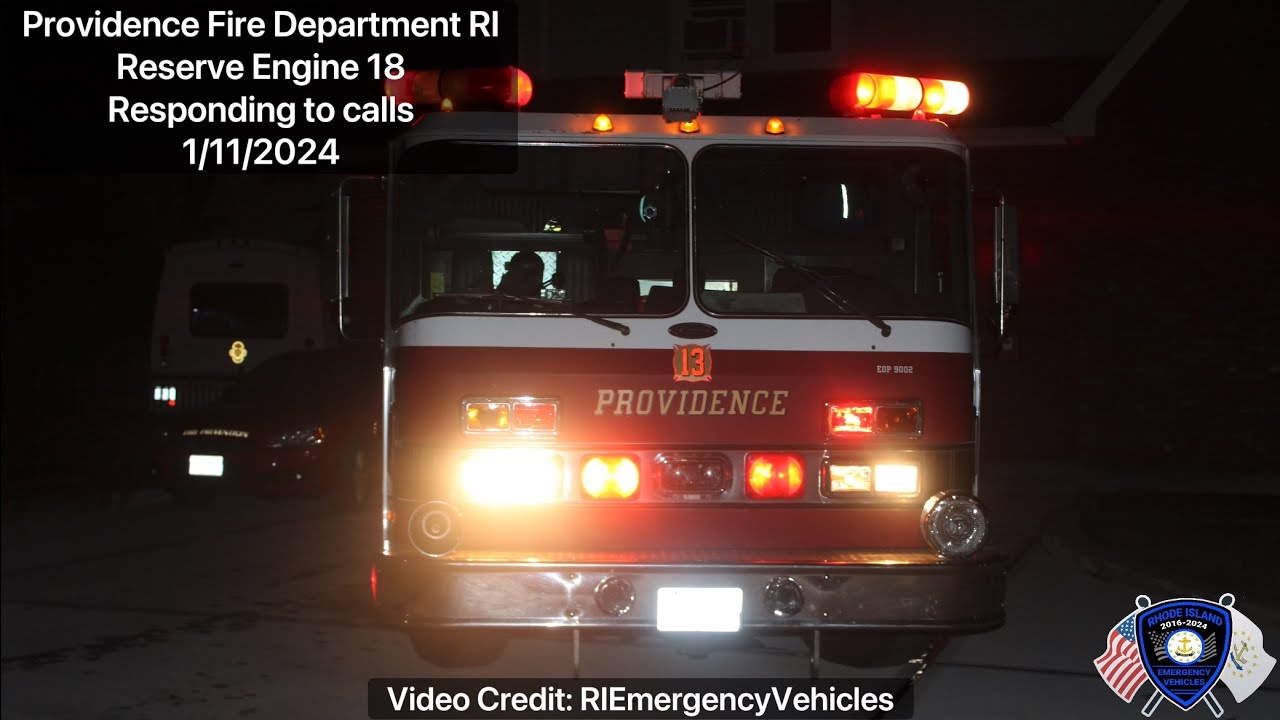 Providence Fire Department RI Reserve Engine 18 Responding to various ...