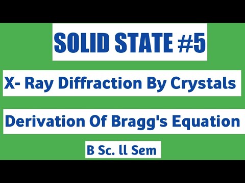 X-ray diffraction by Crystals and Derivation Of Bragg's Equation ...