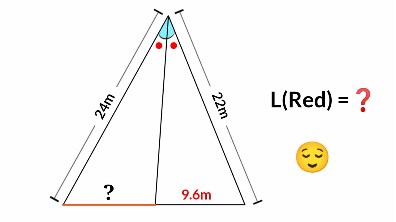Can you calculate the length or the red line? | (Fun Geometry) | #math ...