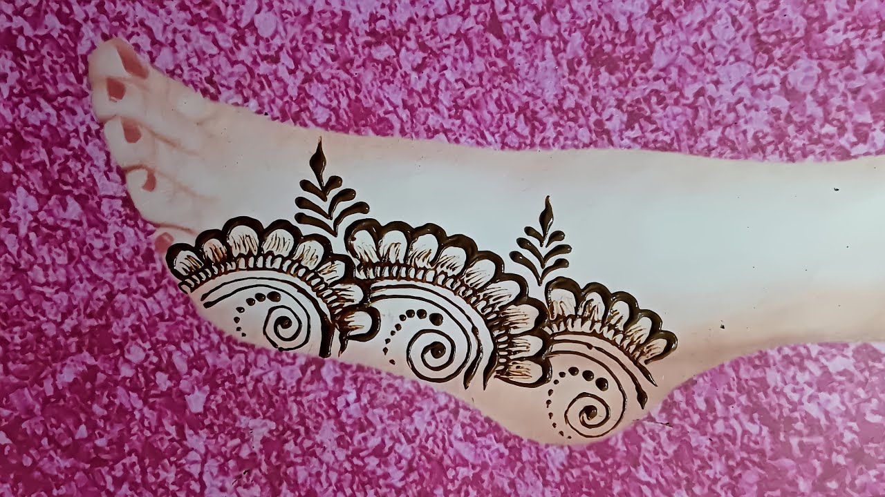 Feet mehndi design easy arabic | Mehndi design for legs simple and easy ...
