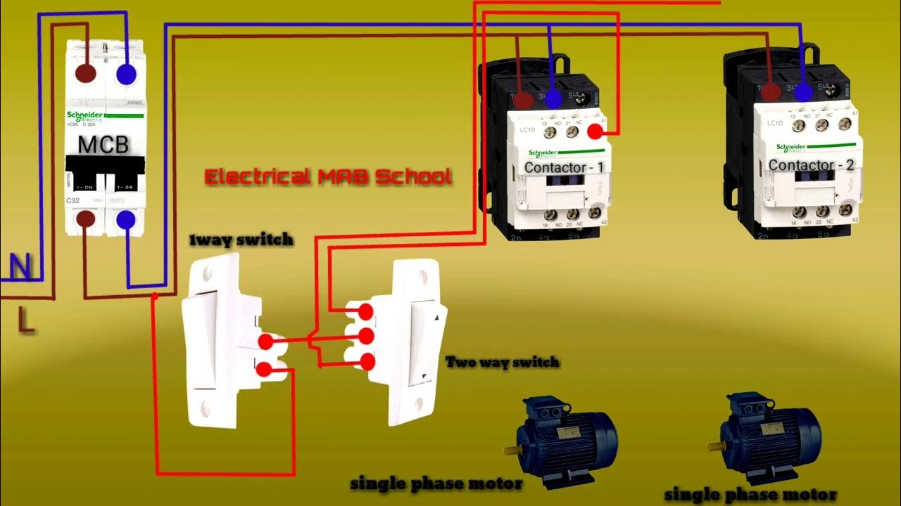 Two way switch two motor control | two way motor connection | motor connection diagram - YouTube