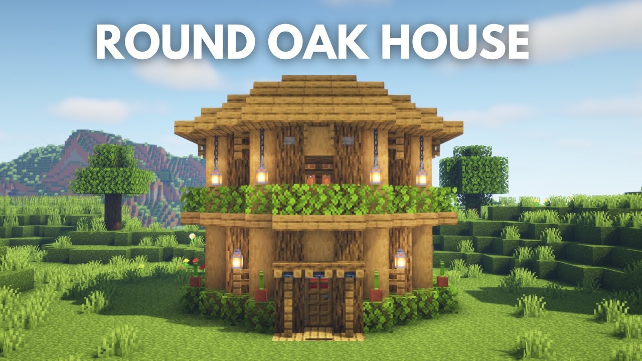 Minecraft: How to Build a Round Oak House [Tutorial] - YouTube