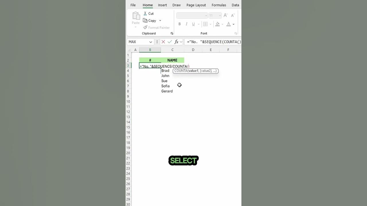 Stop manually numbering rows in Excel 🚫 - YouTube