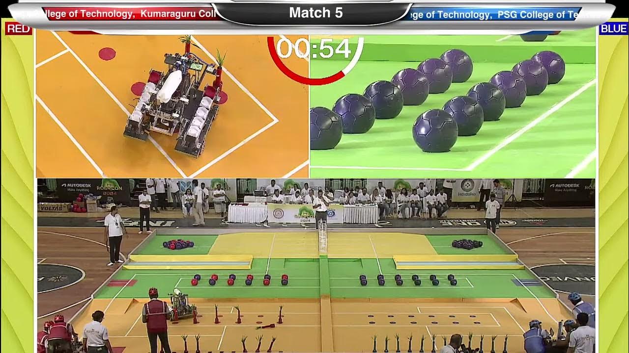 ABU Robocon 2024 India: KCT vs PSGCT [League Match 5] - YouTube